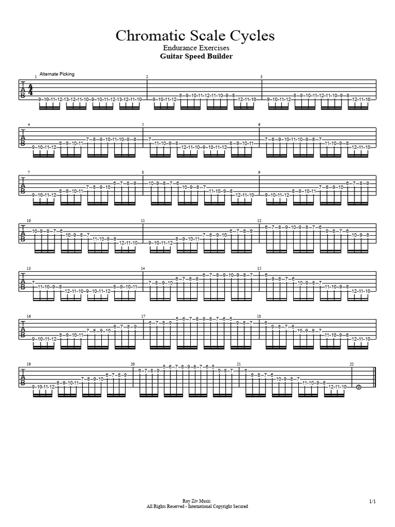 Chromatic Scale Cycles Tabs | PDF