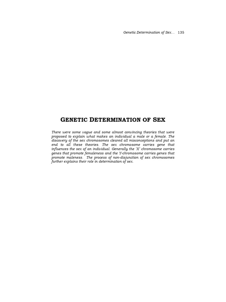 Genetic Determination of Sex | PDF | Sex | Male