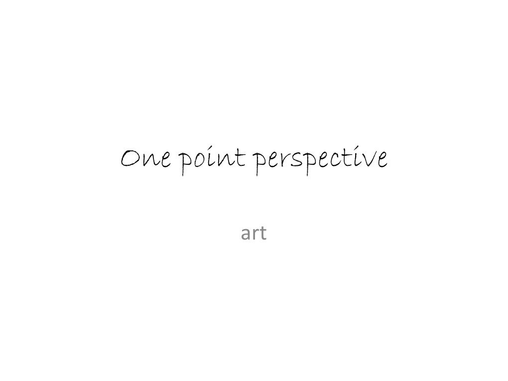 One Point Perspective | PDF | Perspective (Graphical) | Space