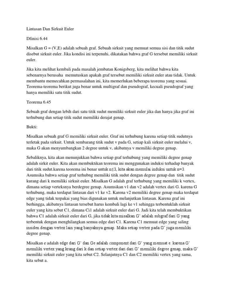 Lintasan Dan Sirkuit Euler | PDF