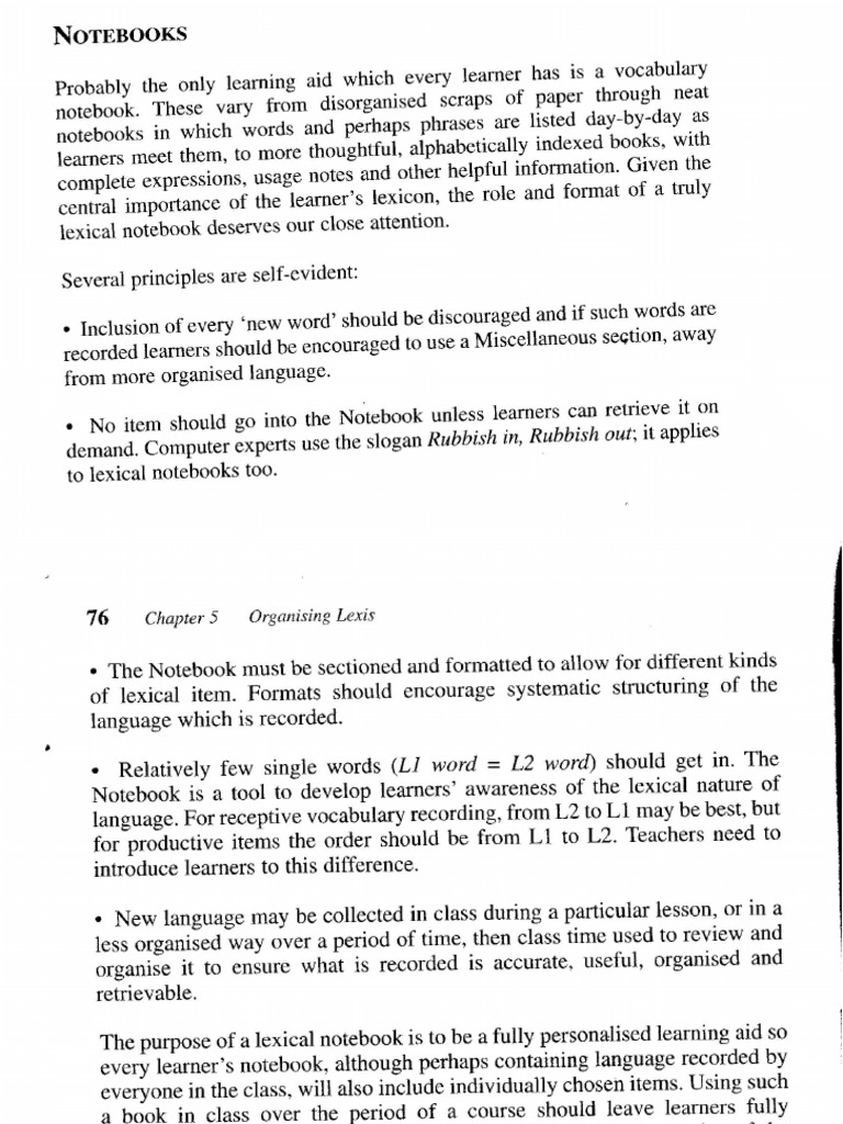 Implementing The Lexical Approach NOTEBOOK | PDF