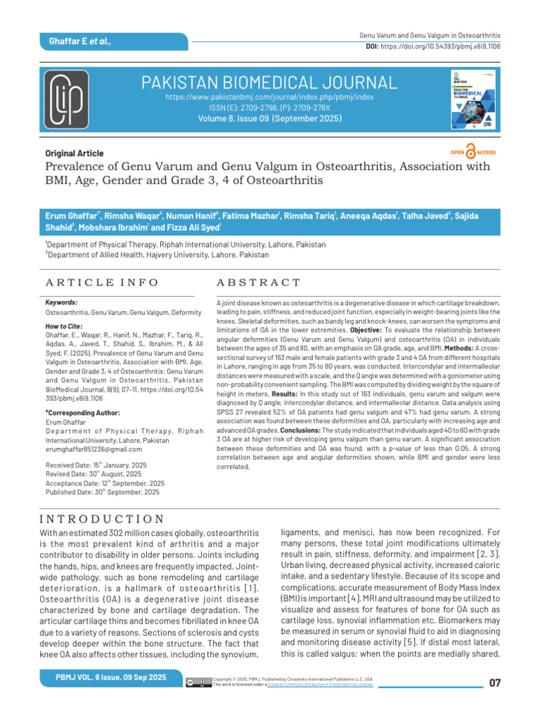 02 Prevalence of Genu Varum and Genu Valgum in Osteoarthritis ...
