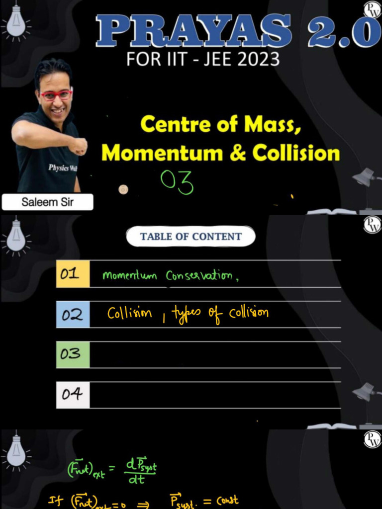 Center of Mass - 03 - Class Notes - (2.0 2023 VP Star) | PDF