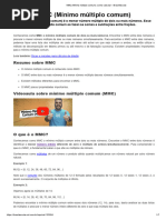 Cálculo do Mínimo Múltiplo Comum (MMC) | PDF | Número primo | Matemática