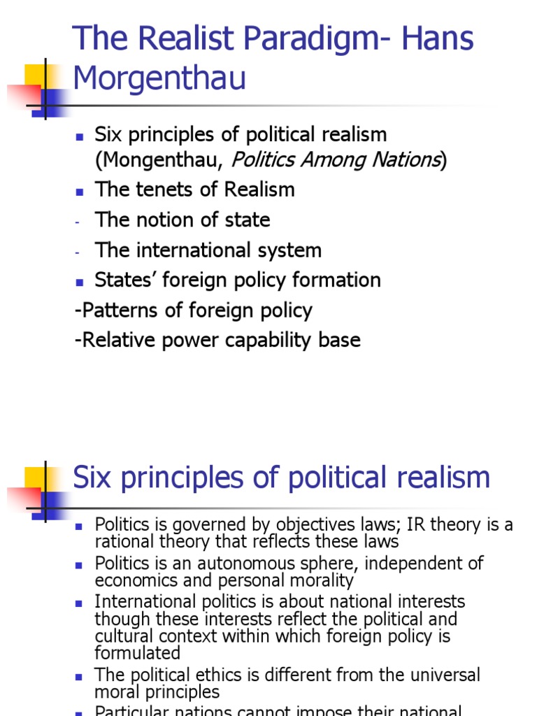 The Realist Paradigm - Hans Morgenthau | PDF