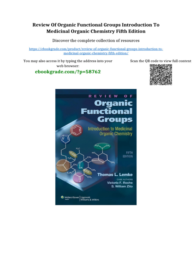 Review of Organic Functional Groups Introduction To Medicinal Organic ...