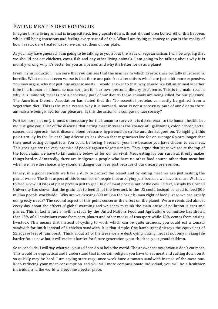 The Case Against Eating Meat | PDF | Vegetarianism | Meat