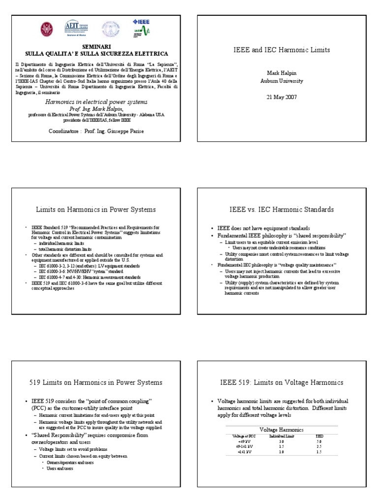 IEEE and IEC Harmonic Limits | PDF | Electrical Impedance | Transformer