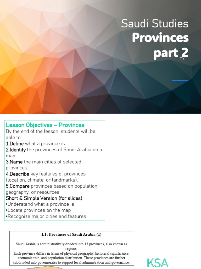 Saudi Studies Provinces 2 Update | PDF | Arabian Peninsula | Saudi Arabia