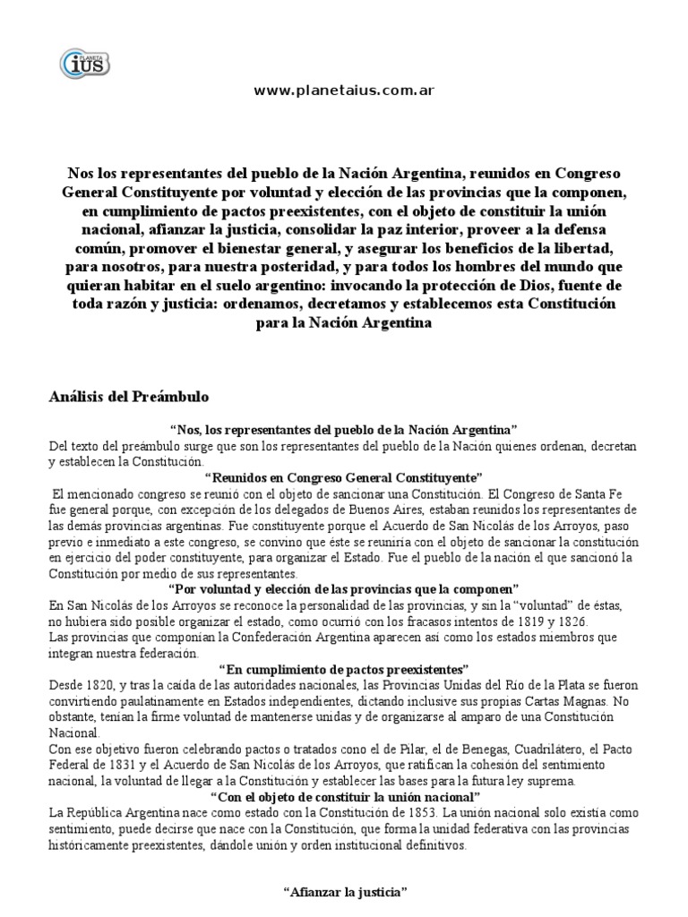 Análisis Del Preámbulo | PDF