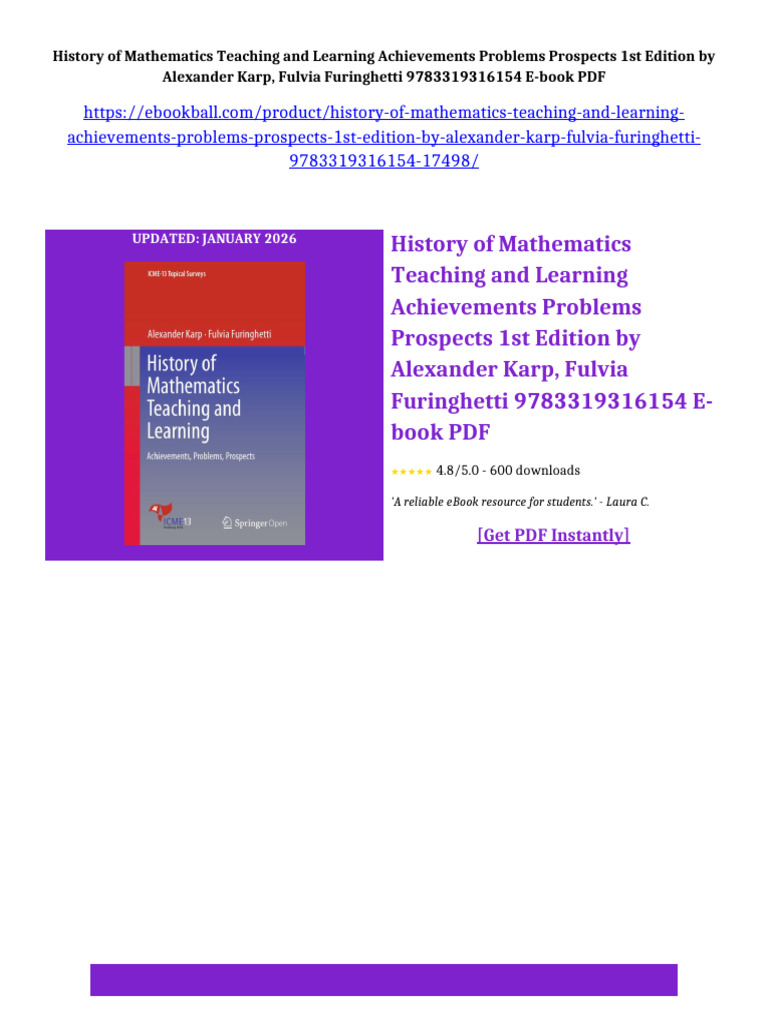 History of Mathematics Teaching and Learning Achievements Problems ...