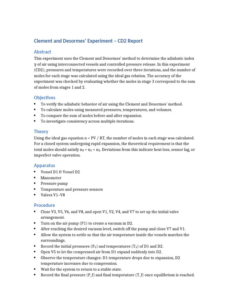 CD2 Report FULL With Graphs | PDF | Pressure | Temperature