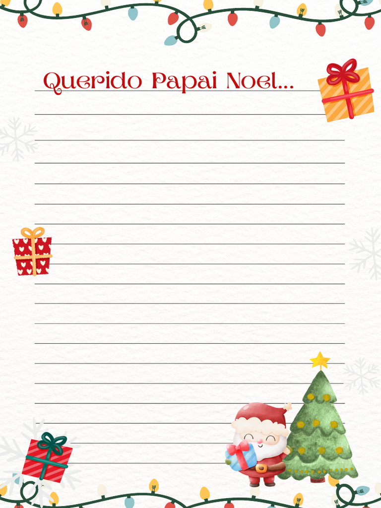 Carta Feliz Natal Papel Moderno A4 | PDF