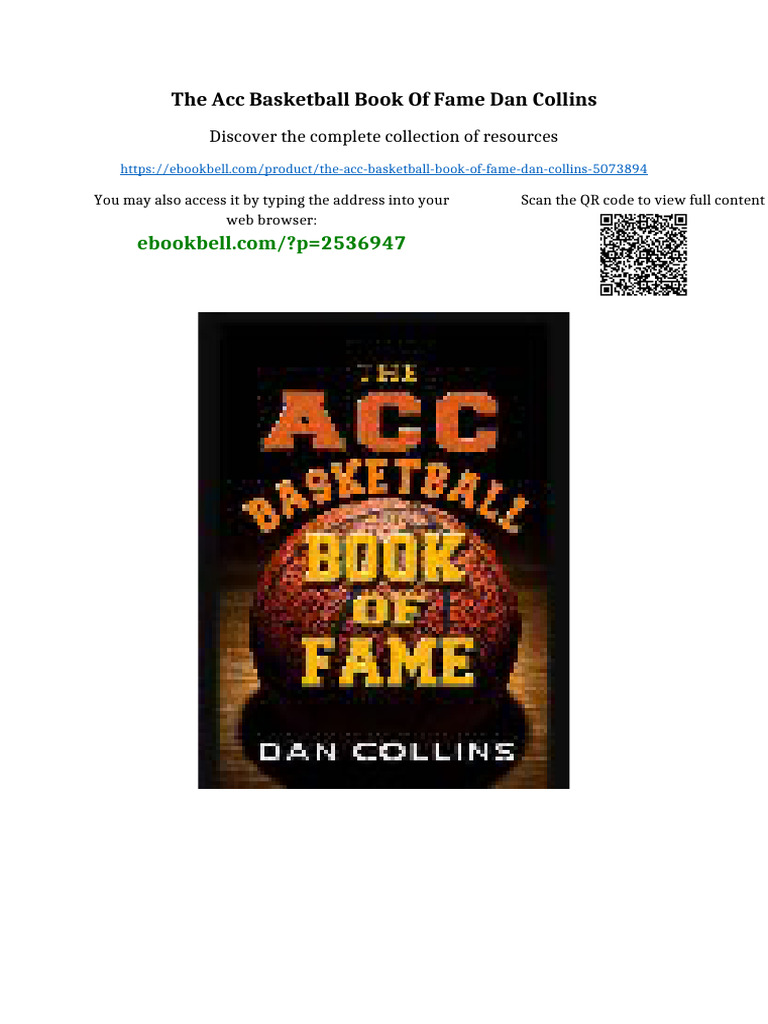 The Acc Basketball Book of Fame Dan Collins Available Any Format | PDF ...