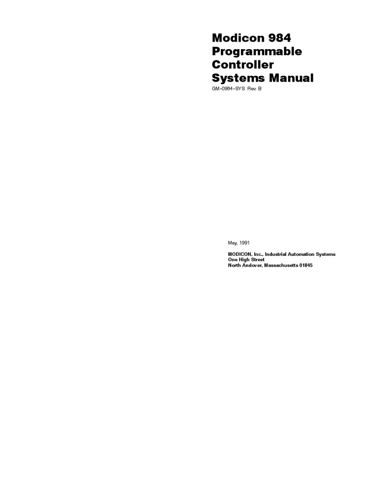 984 Systemmanual | PDF | Programmable Logic Controller | Central Processing Unit