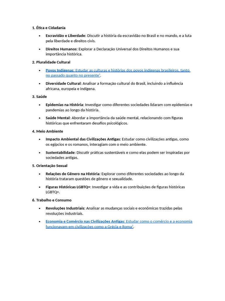 Temas Transversais Para Trabalhar Em Sla de Aula | PDF