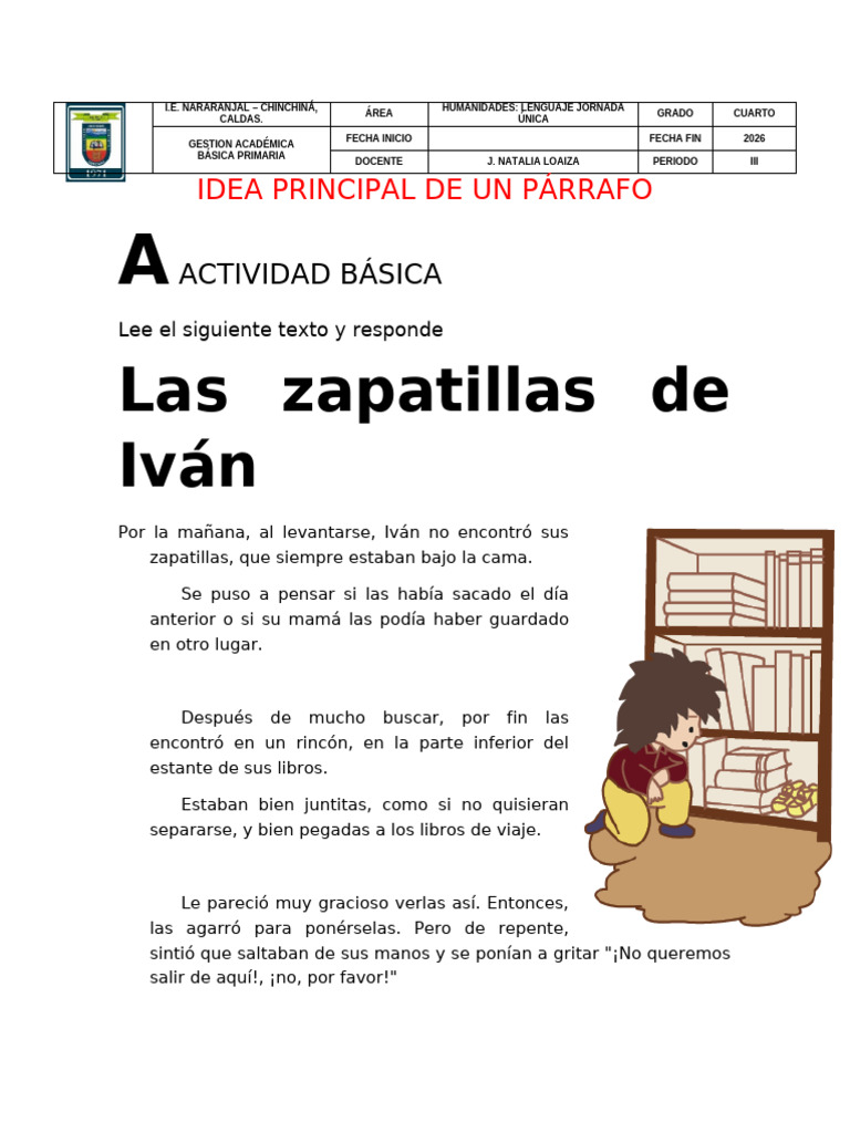 Iiip Cuarto Idea Ppal de Un Párrafo+ | PDF