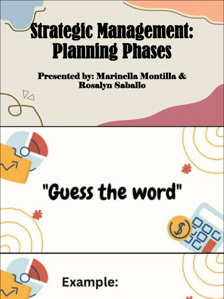 Strategic Management Planning PhasesMarinella Montilla Rossalyn Saballo ...