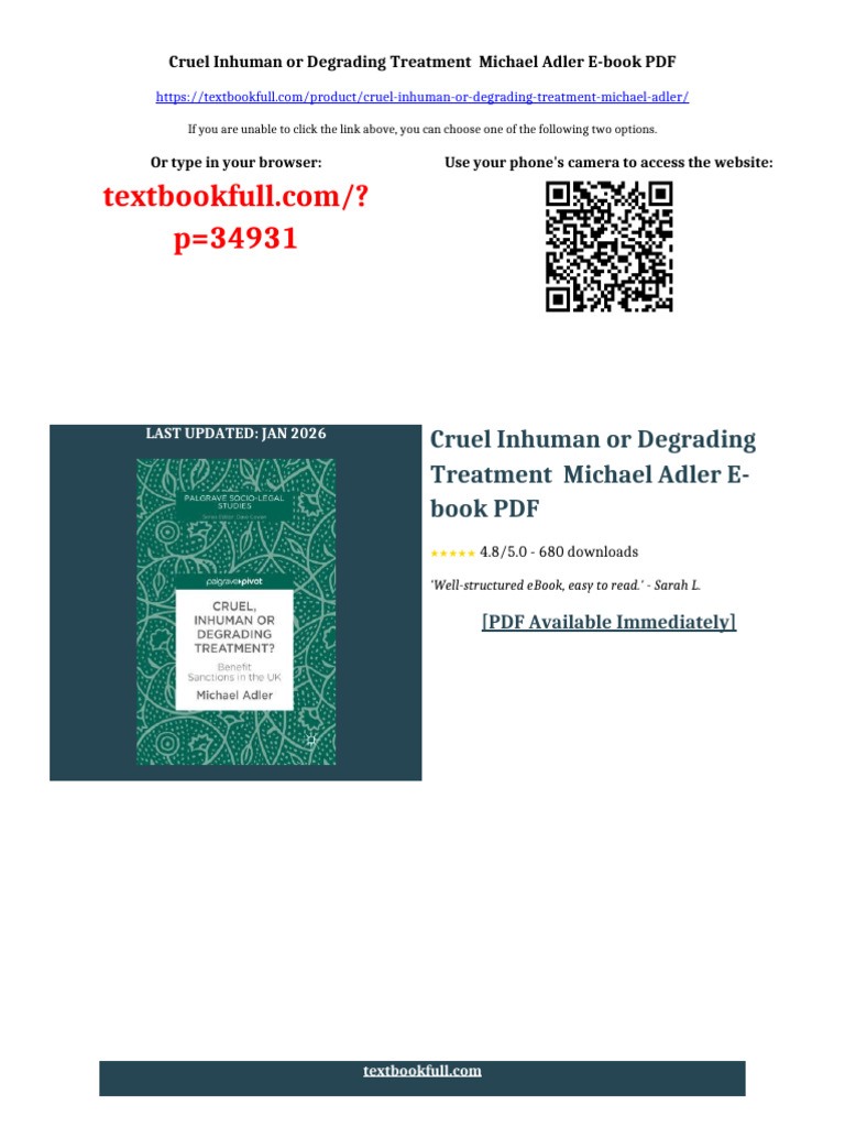 Cruel Inhuman or Degrading Treatment Michael Adler Ebook Deluxe Digital ...