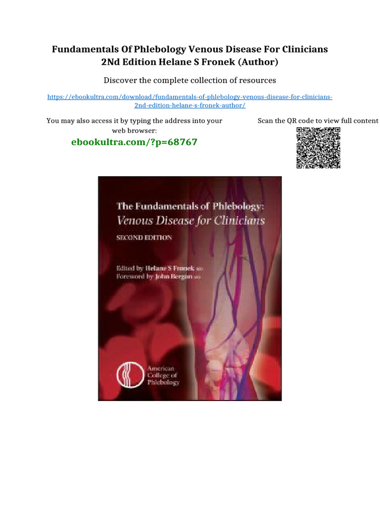 Fundamentals of Phlebology Venous Disease For Clinicians 2nd Edition ...