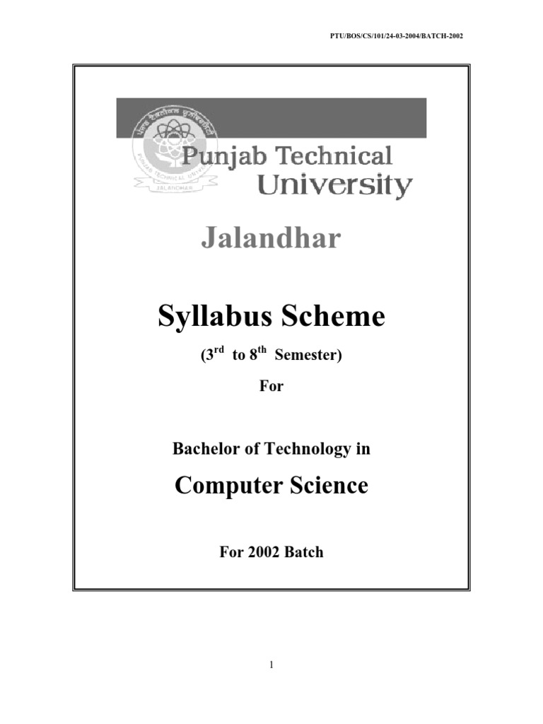 PTU B.tech CSE 5th Sem Syllabus | PDF | Art | Computers