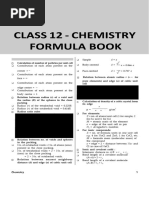 Class 12 Chemistry Formula Sheet | PDF | Mole (Unit) | Chemistry