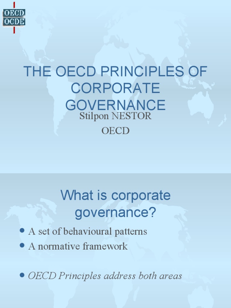 The Oecd Principles of Corporate Governance | PDF | Corporate ...