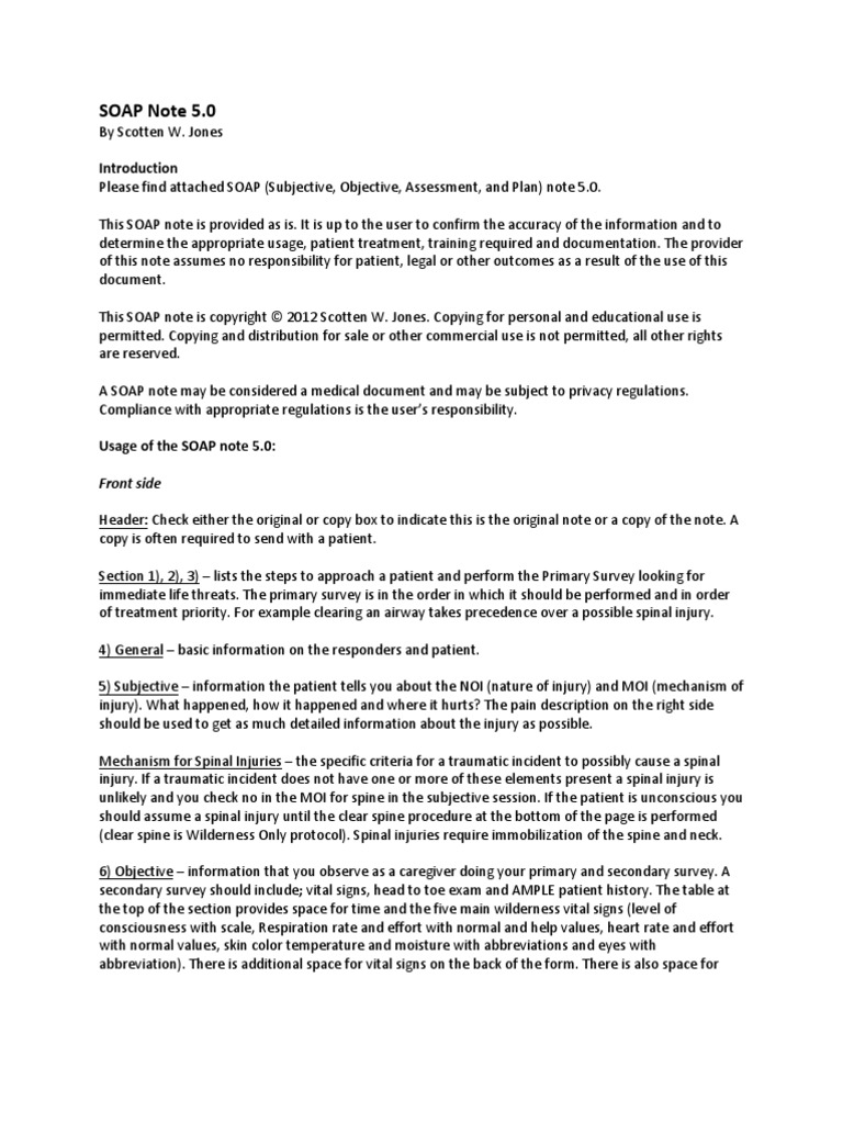 Soap Note 5.0 | Spinal Cord Injury | Pulse