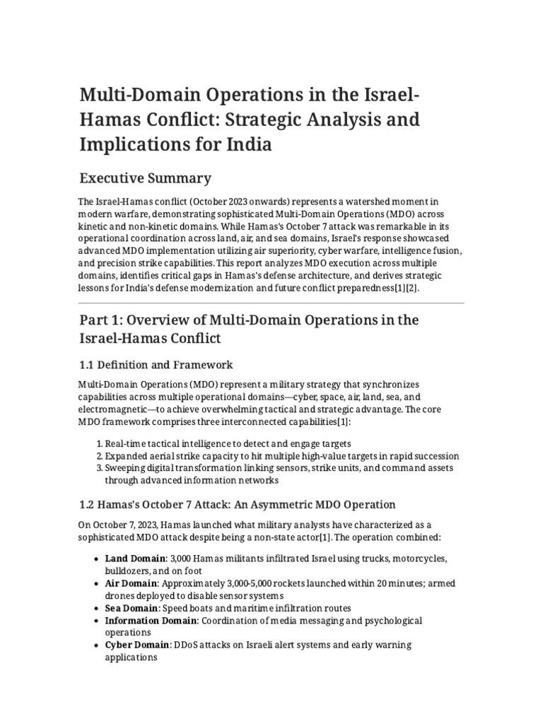 Israel-Hamas MDO Analysis | PDF | Electronic Warfare | Cyberwarfare