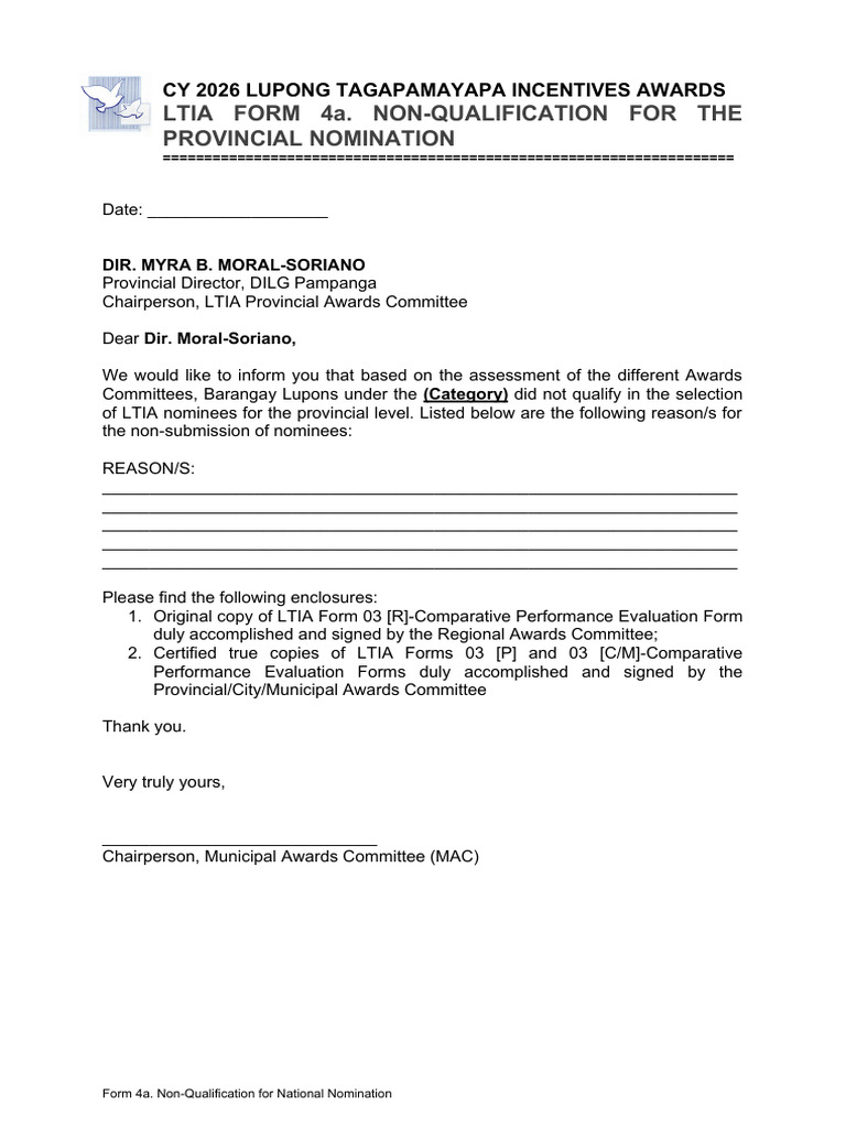 Form 4a. Non-Qualification | PDF