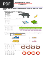 Standard 1 Mathematics Test 2025 | PDF