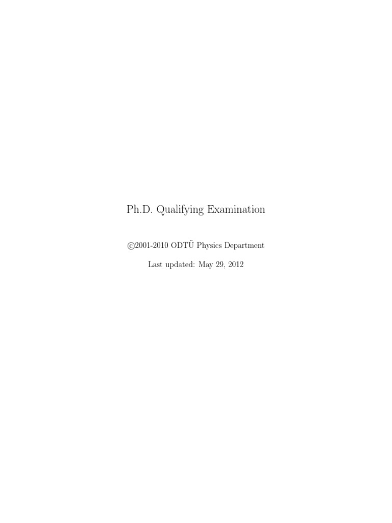 PHD Qe | PDF | Wave Function | Mathematical Physics
