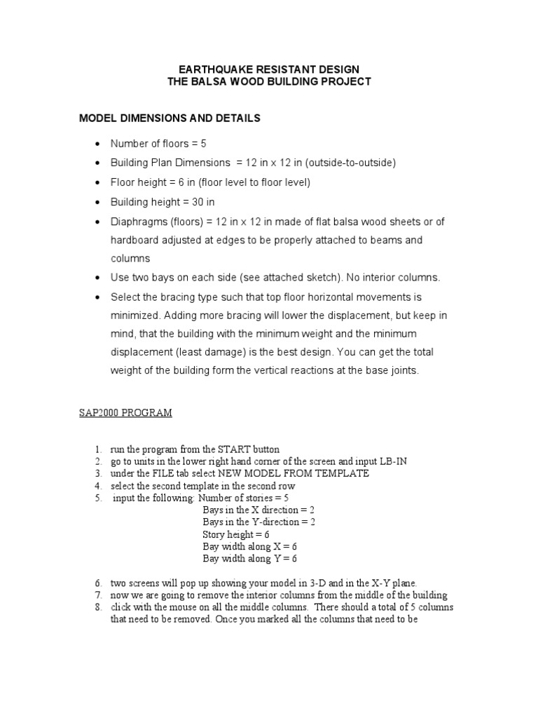 Building Model SAP2000 Tutorial Guide | PDF | Column | Young's Modulus