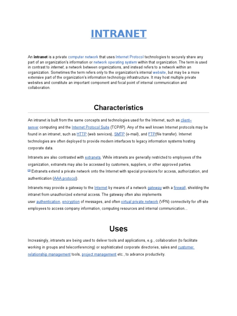 Intranet | PDF | Computer Virus | Malware