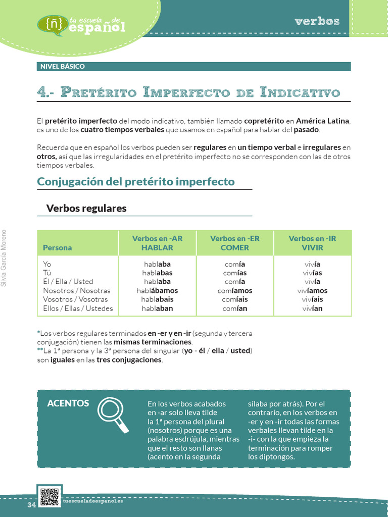 1. Pretérito imperfecto | PDF | Verbo | Lingüística