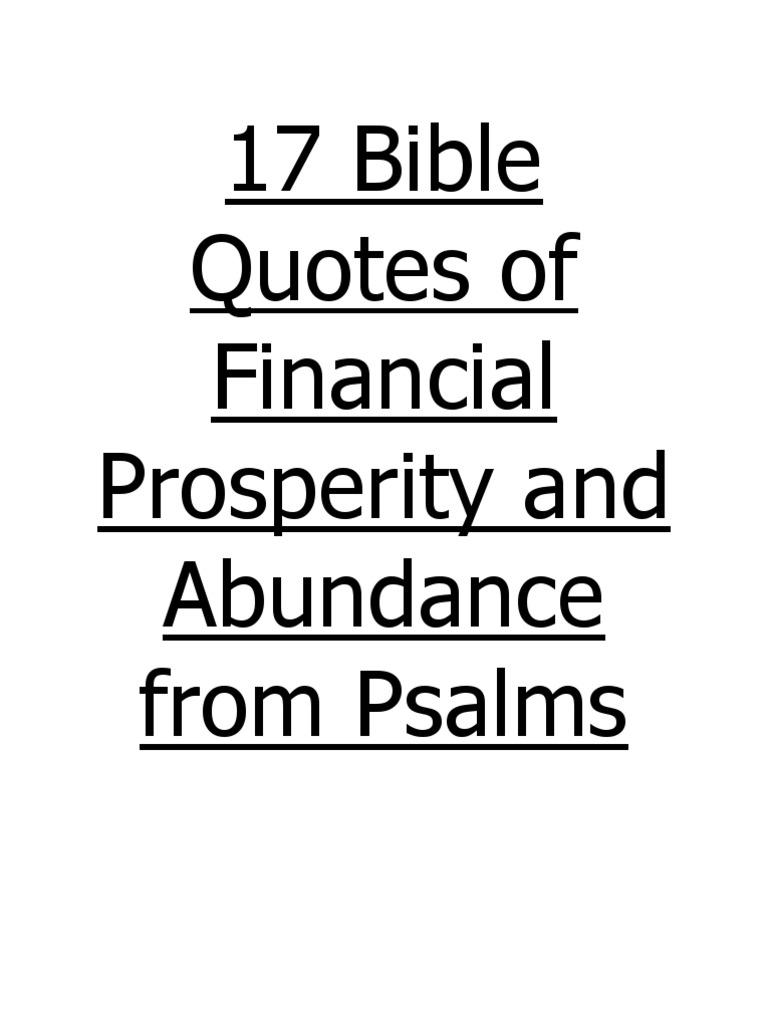 17 Psalms on Prosperity & Abundance | PDF | Prosperity Theology | Bible