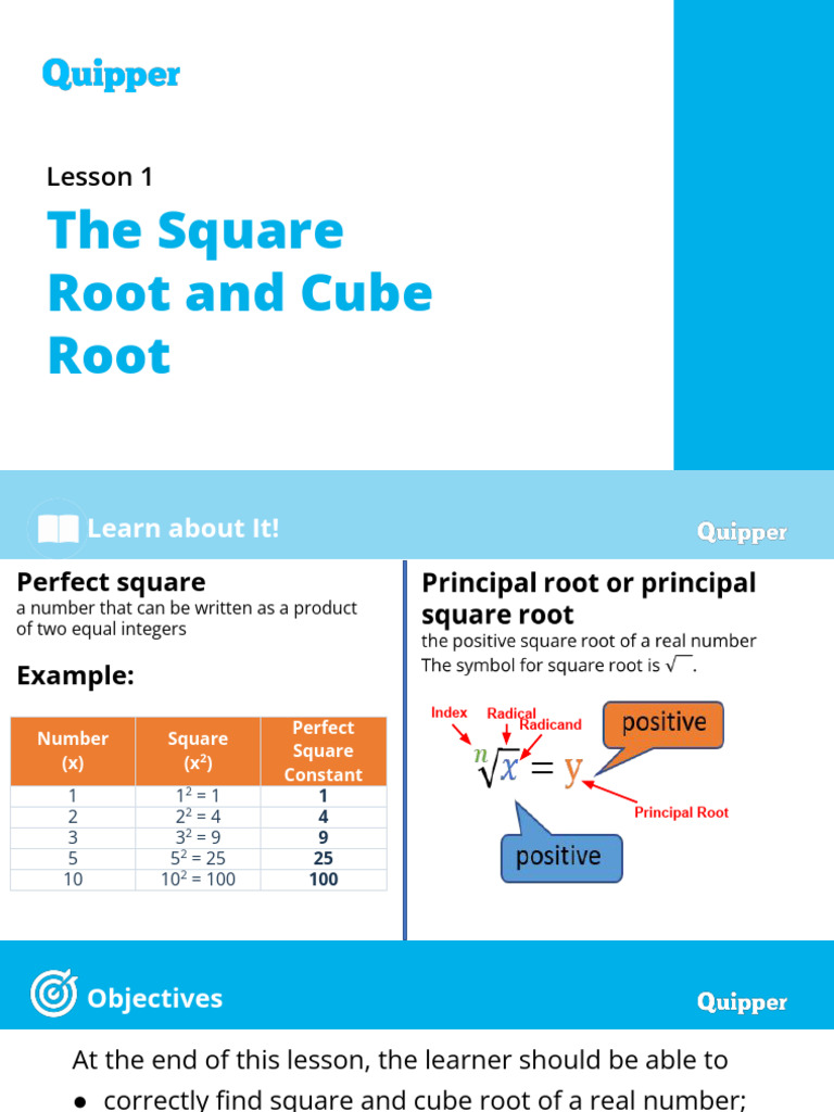 Q2 Lesson 1 Square Root and Cube Root | PDF