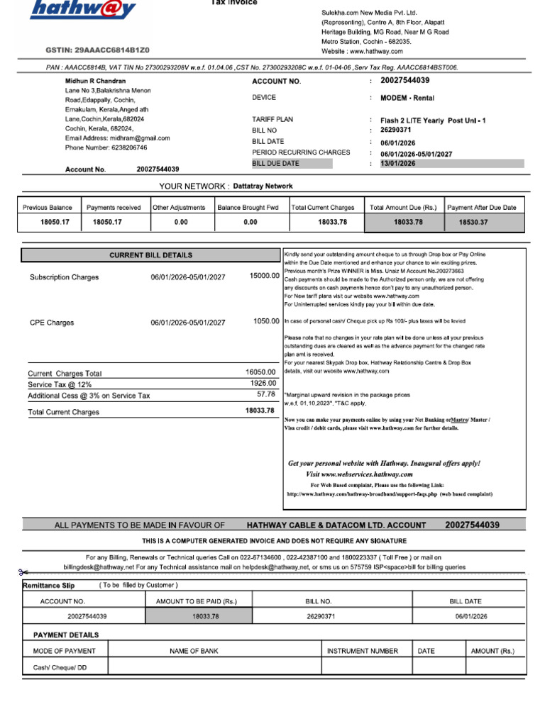 Invoice Bill Telecom | PDF