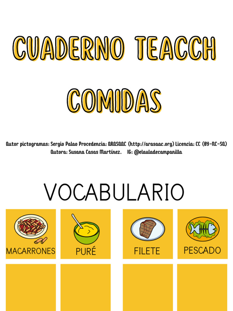 Cuaderno Teacch Comidas | PDF