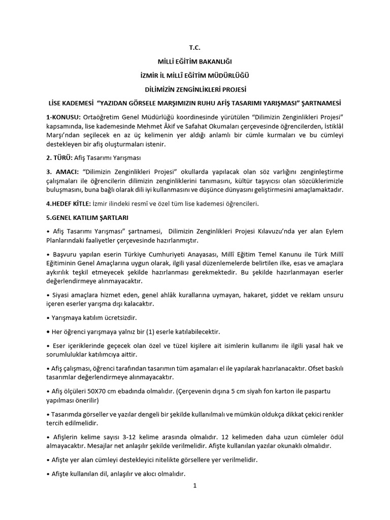 Yazidan Gorsele Marsimizin Ruhu Afis Yarismasi Sartnamesi | PDF