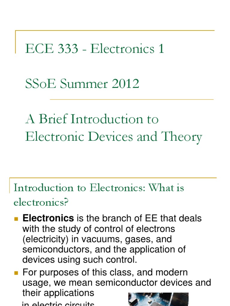Slides - Topic 2 - Introduction To Electronics | PDF | Semiconductors ...