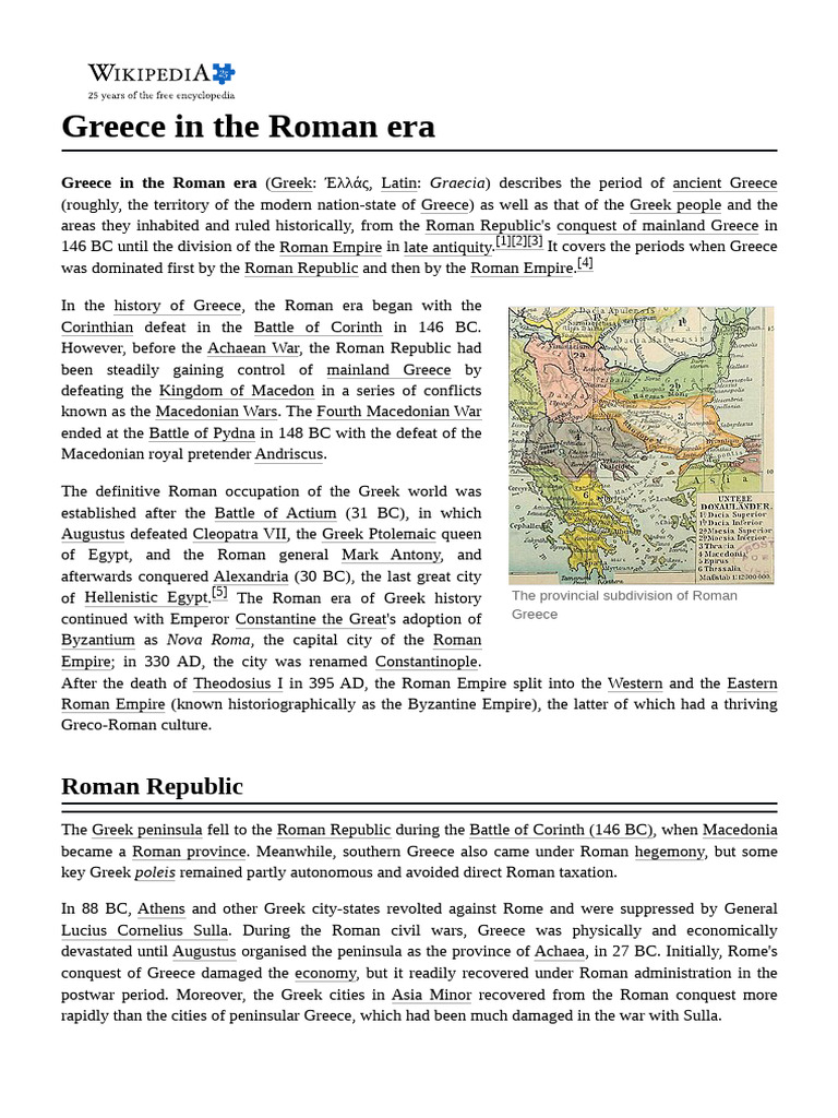 Greece in The Roman Era | PDF | Roman Empire | Ancient Europe