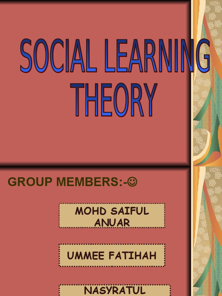 Social Learning Theory | PDF | Self Efficacy | Behaviorism