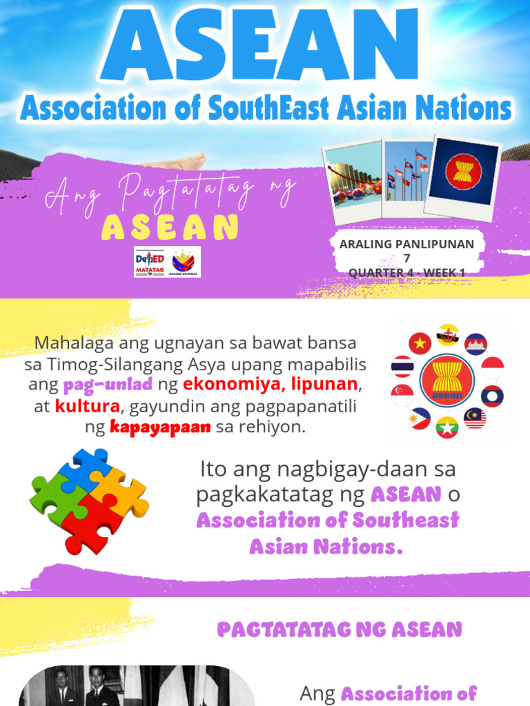 PDF - AP7 Q4 Week 1 - Ang Pagtatatag NG ASEAN | PDF