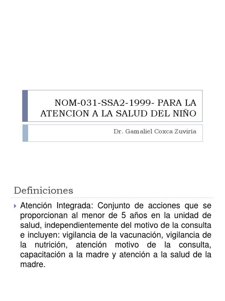 Nom-031-Ssa2-1999 - para La Atencion A La Salud Del | PDF | Neumonía | Penicilina