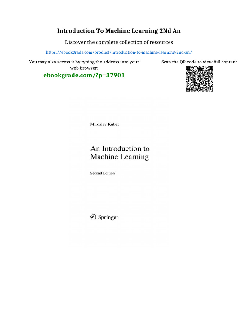 Introduction To Machine Learning 2nd An Available Full Chapters | PDF ...