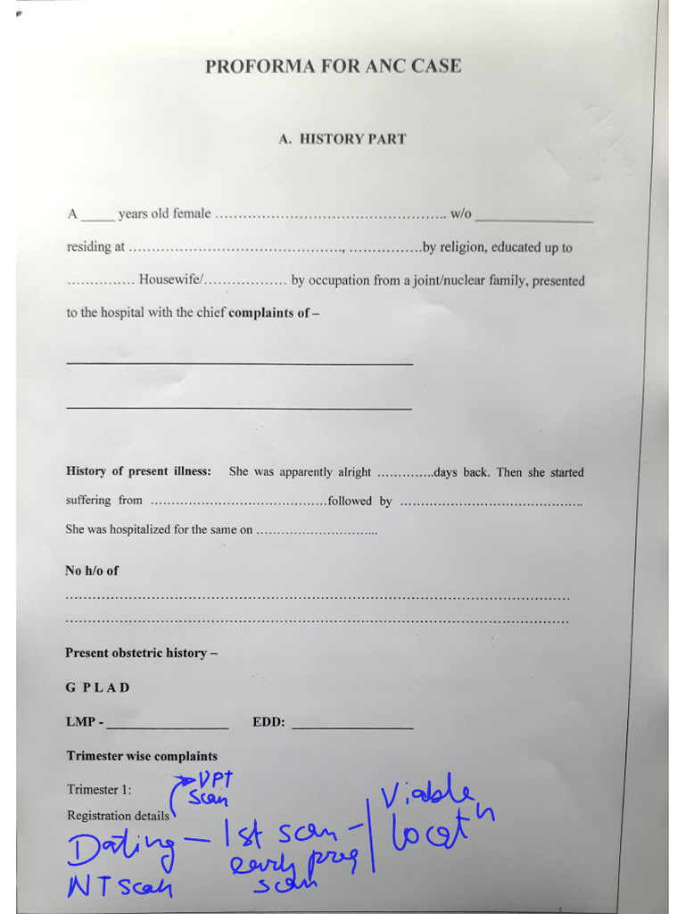 Proforma For ANC Case | PDF