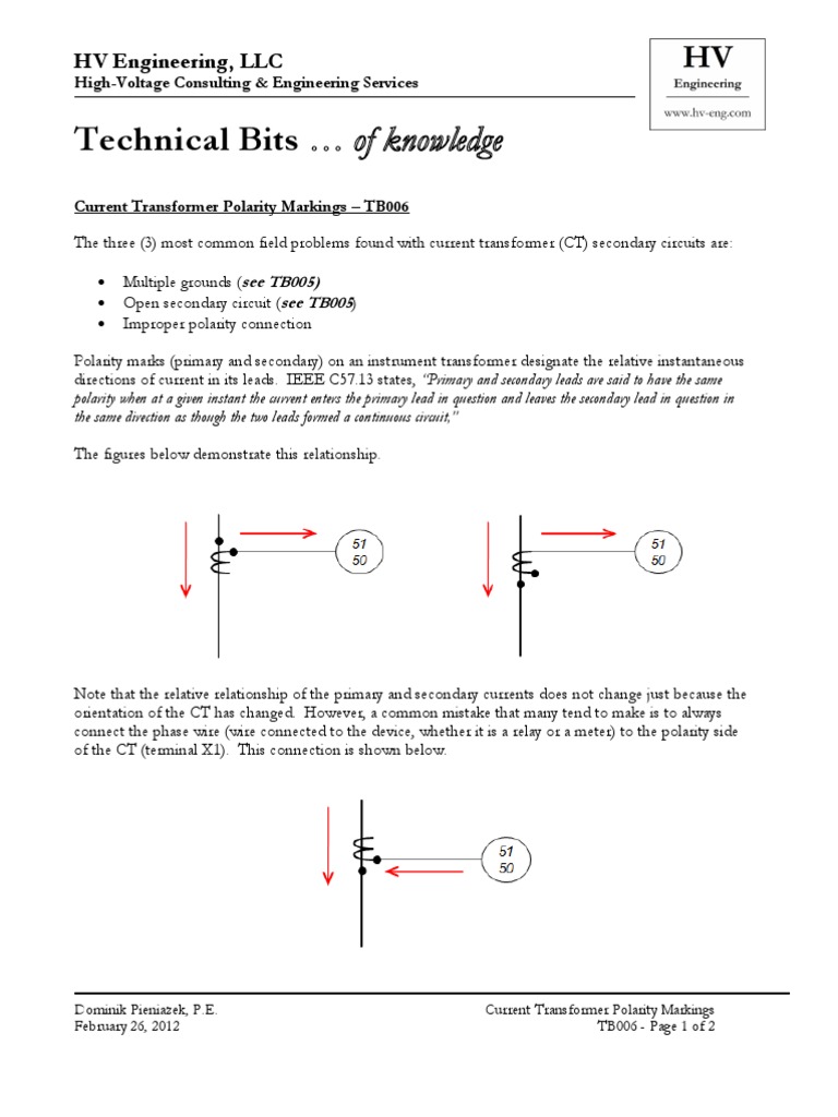 CT Polarity | PDF | Relay | Electric Power