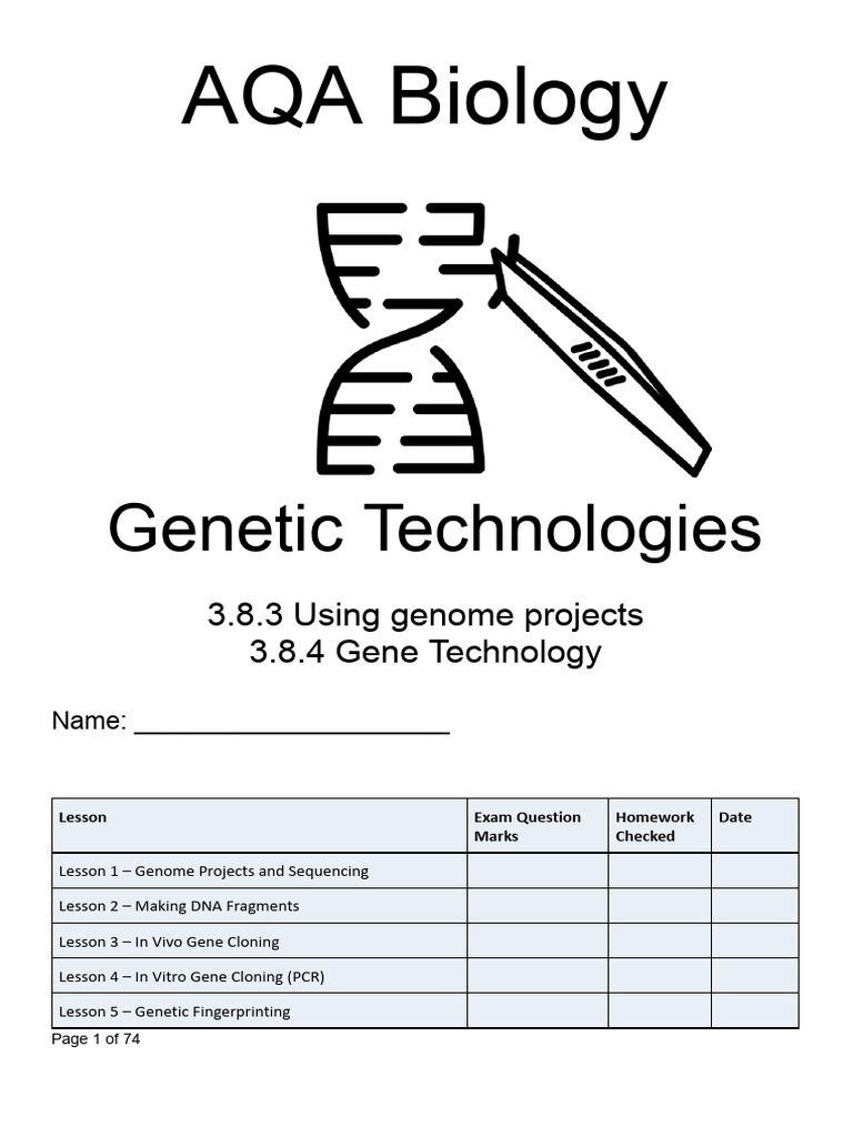 Genetic Technologies Booklet | PDF | Dna Sequencing | Dna