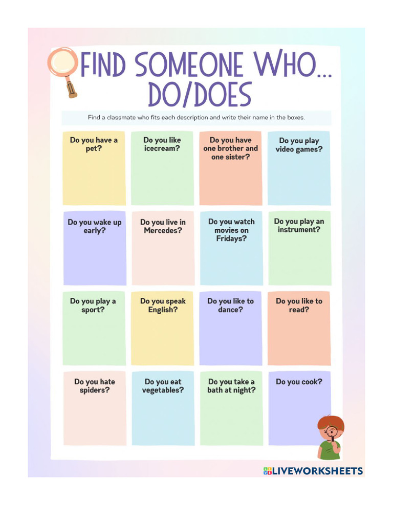 Find Someone Who - Simple Present | PDF